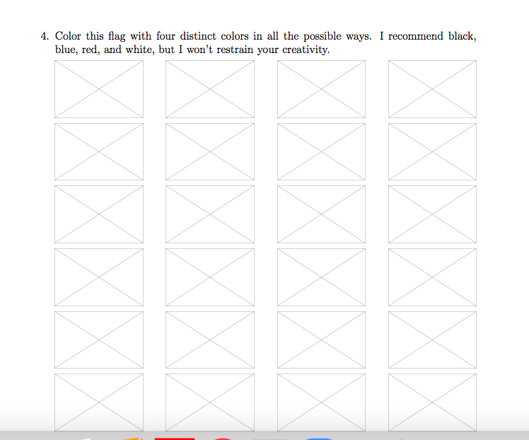 Solved 4. Color this flag with four distinct colors in all | Chegg.com