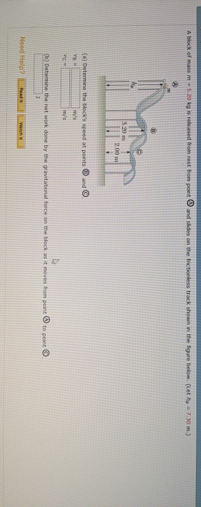 Solved A block of mass m -5.20 kg is released from rest from | Chegg.com