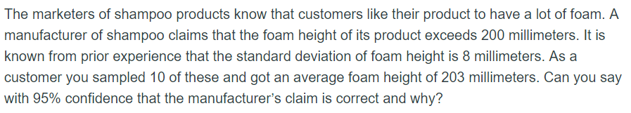Solved The marketers of shampoo products know that customers | Chegg.com