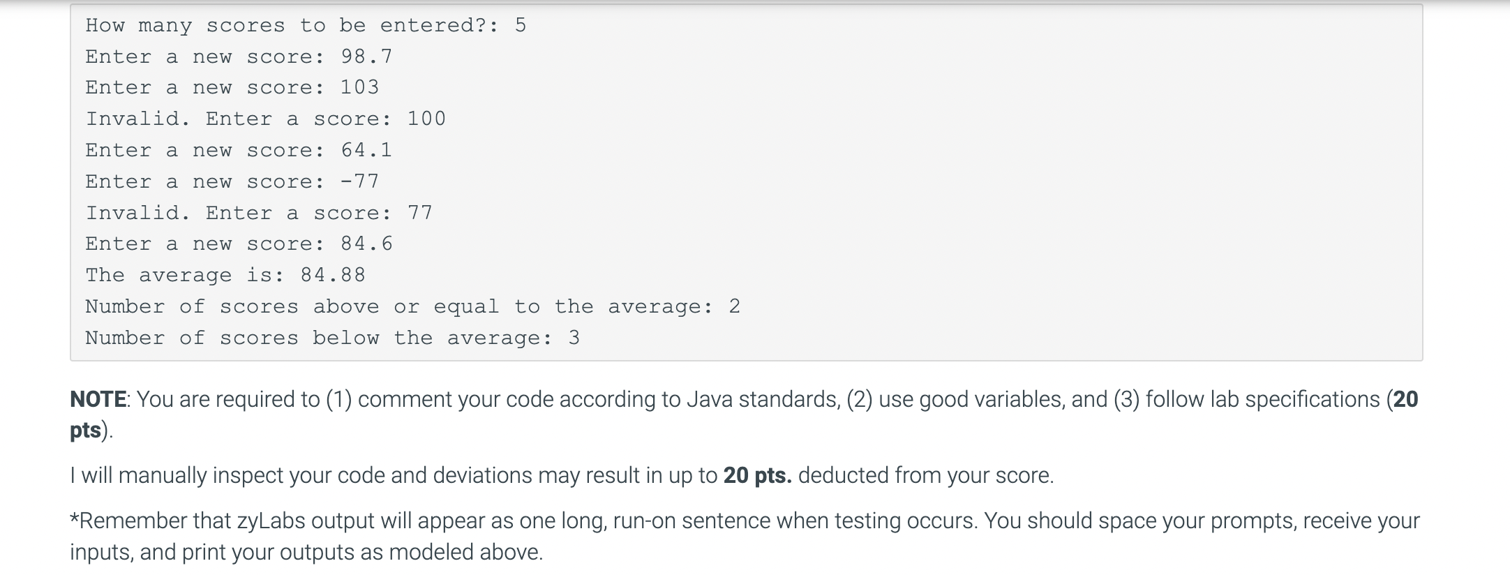 How many scores to be entered?: 4 Enter a new score: | Chegg.com