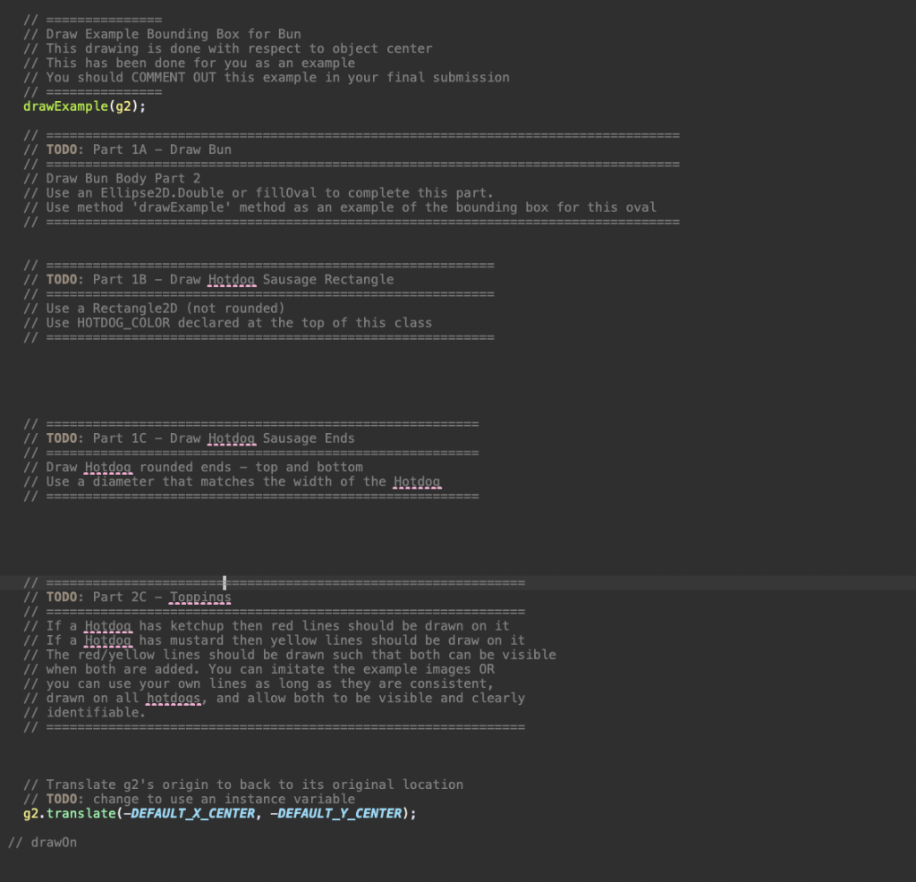 Solved Java graphics. Complete the code based on the | Chegg.com