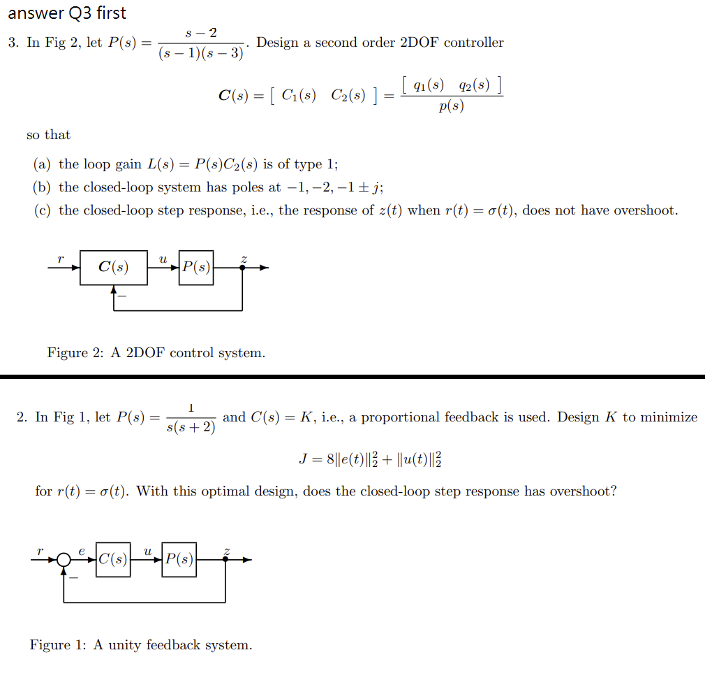 Solved answer Q3 first S-2 3. In Fig 2, let P(S) = (s - 1)(s | Chegg.com