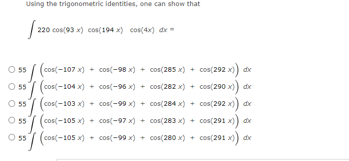 Solved Using the trigonometric identities, one can show that | Chegg.com