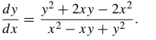 Solved dxdy=x2−xy+y2y2+2xy−2x2 | Chegg.com