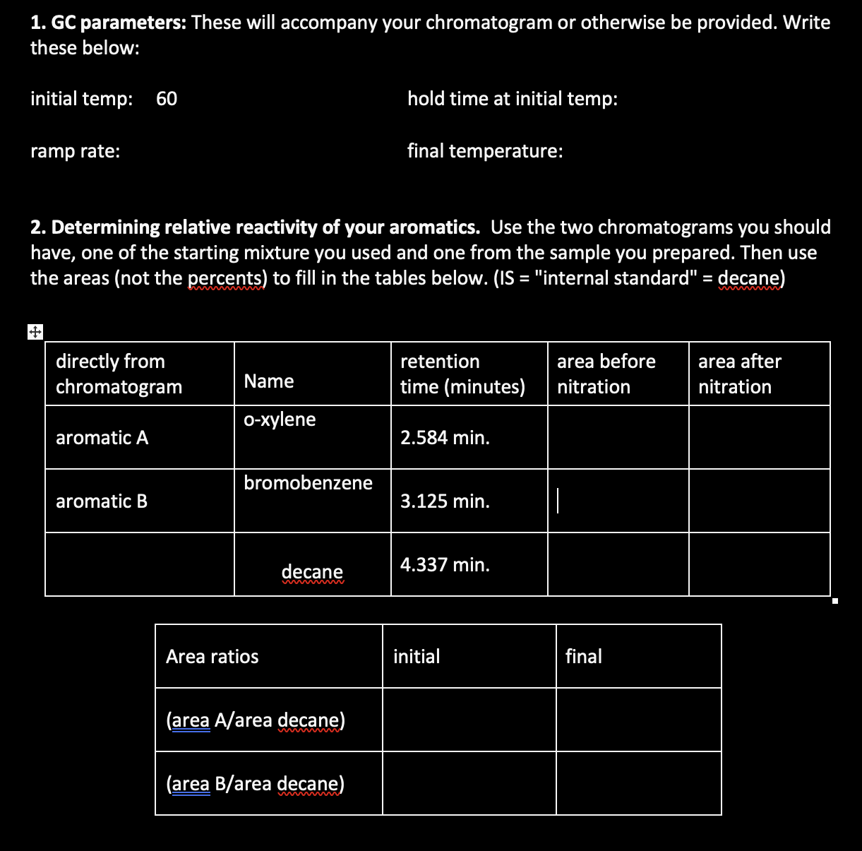 Solved Chromatogram for Sample Z before nitration GC | Chegg.com