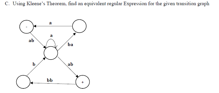 Solved C. Using Kleene's Theorem, find an equivalent regular | Chegg.com