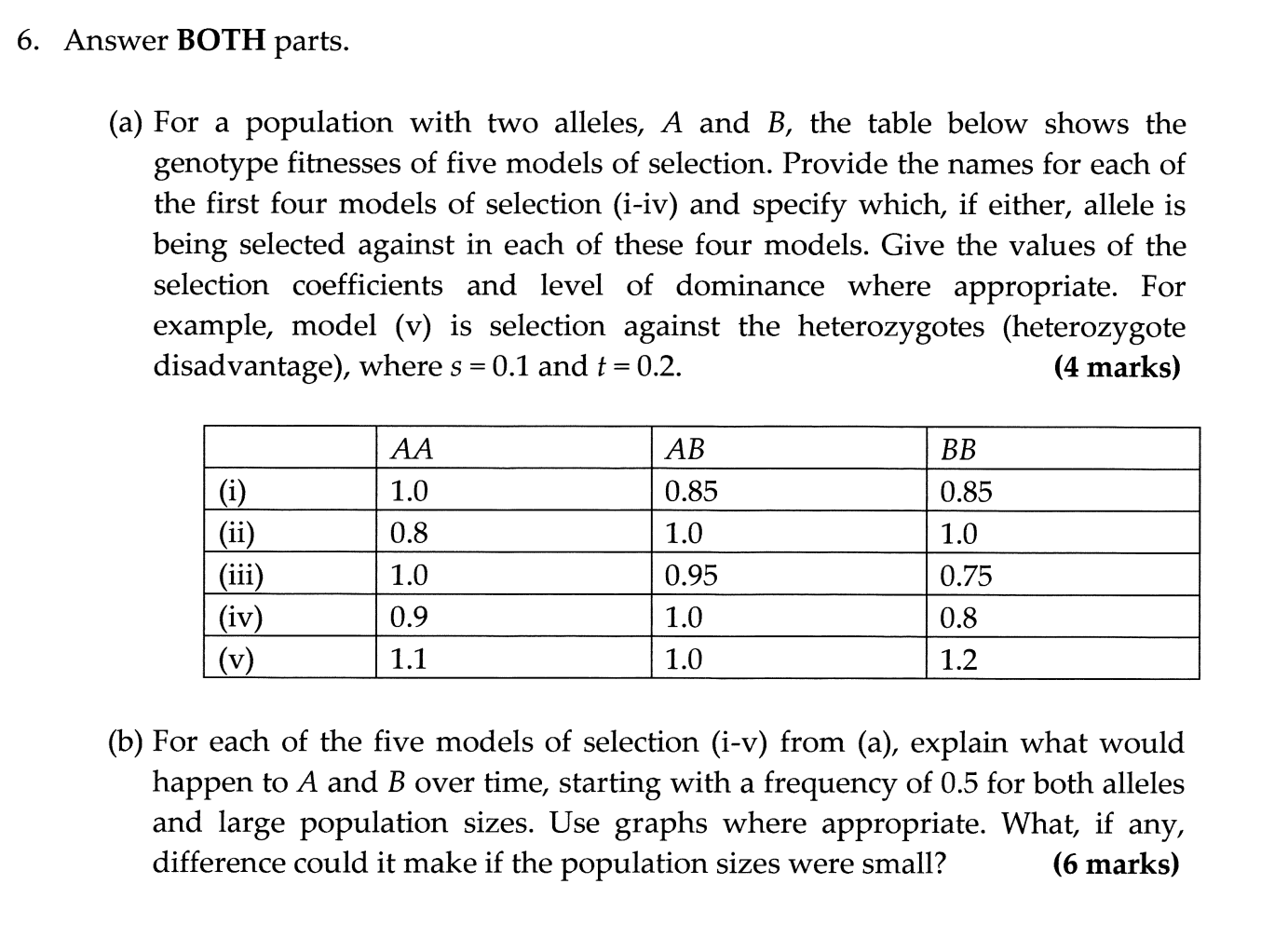 Solved Answer BOTH parts.(a) ﻿For a population with two | Chegg.com