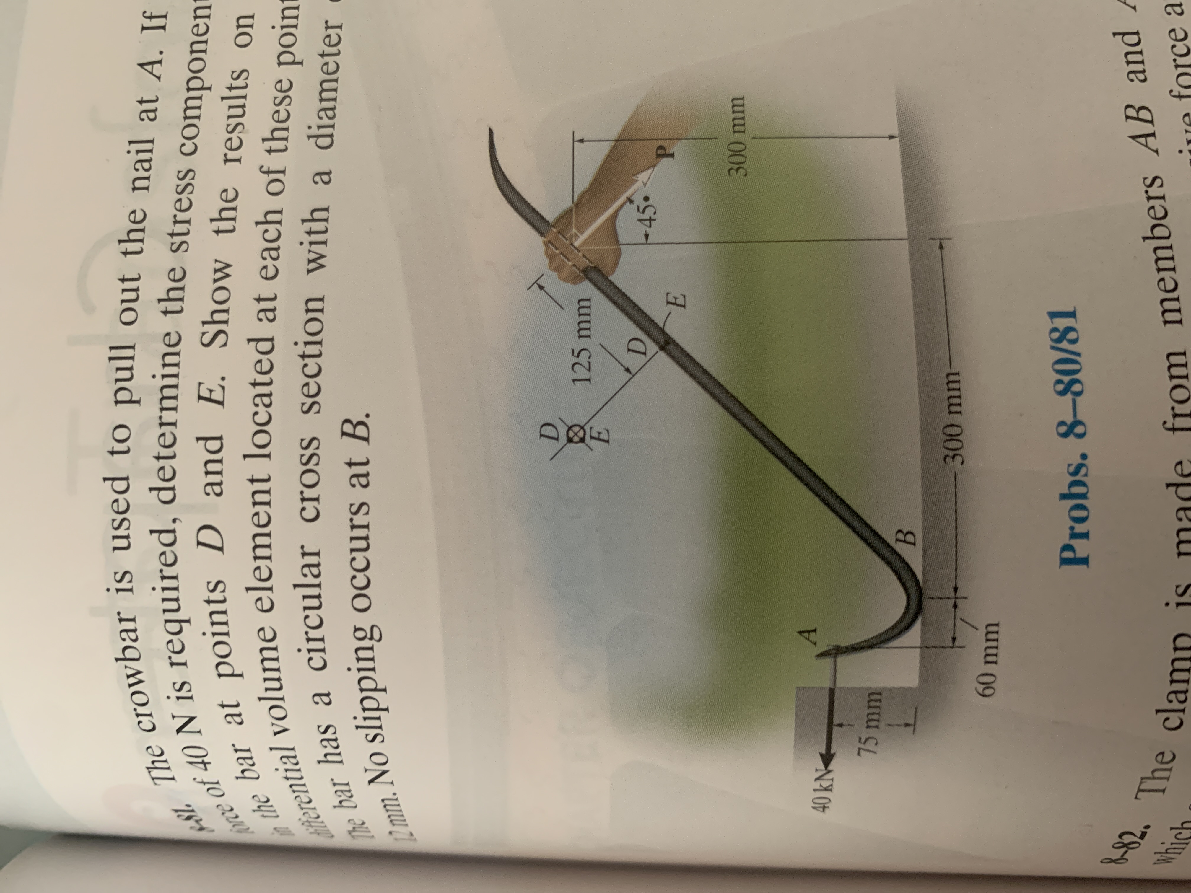 Solved The crowbar is used to pull out the nail at | Chegg.com