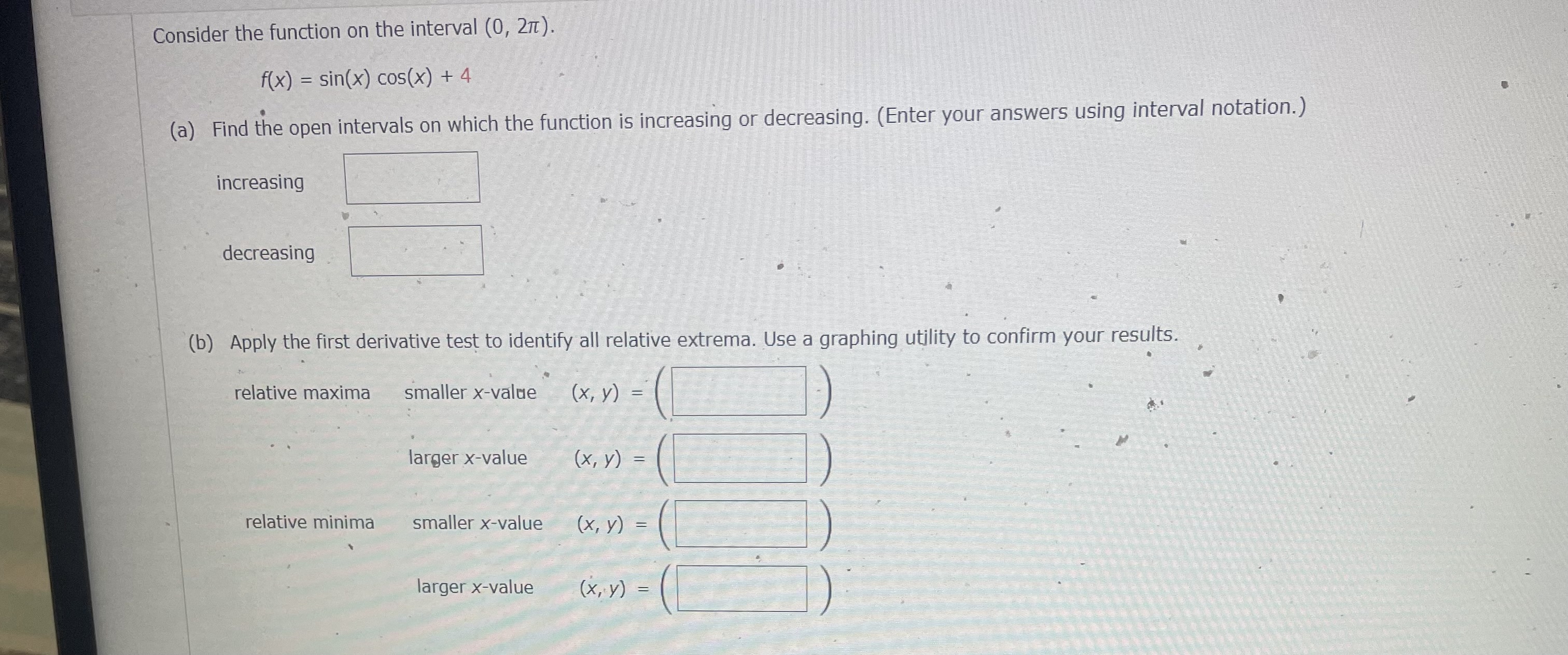 Solved Consider the function on the interval | Chegg.com
