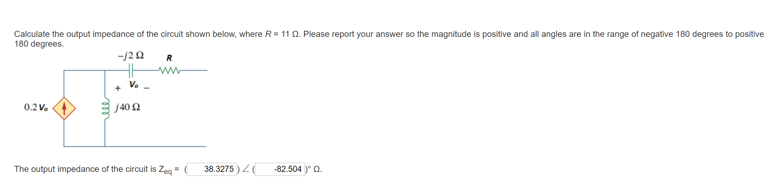 Solved Calculate the output impedance of the circuit shown | Chegg.com