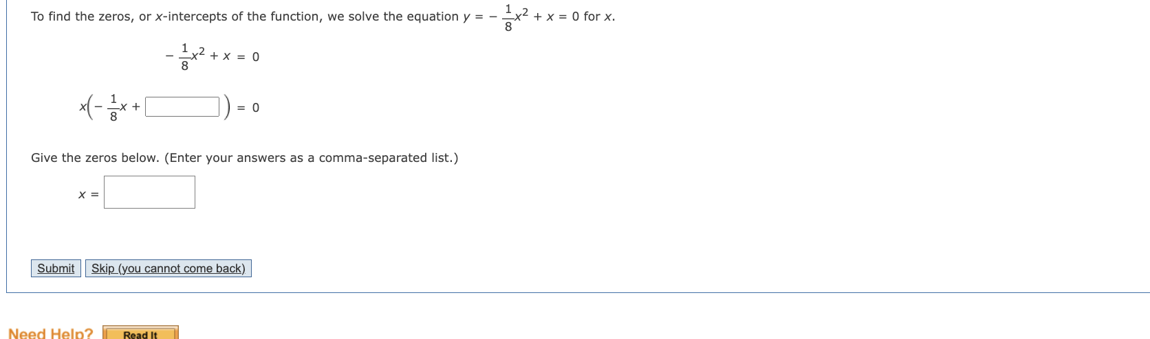 Solved To find the zeros, or x-intercepts of the function, | Chegg.com