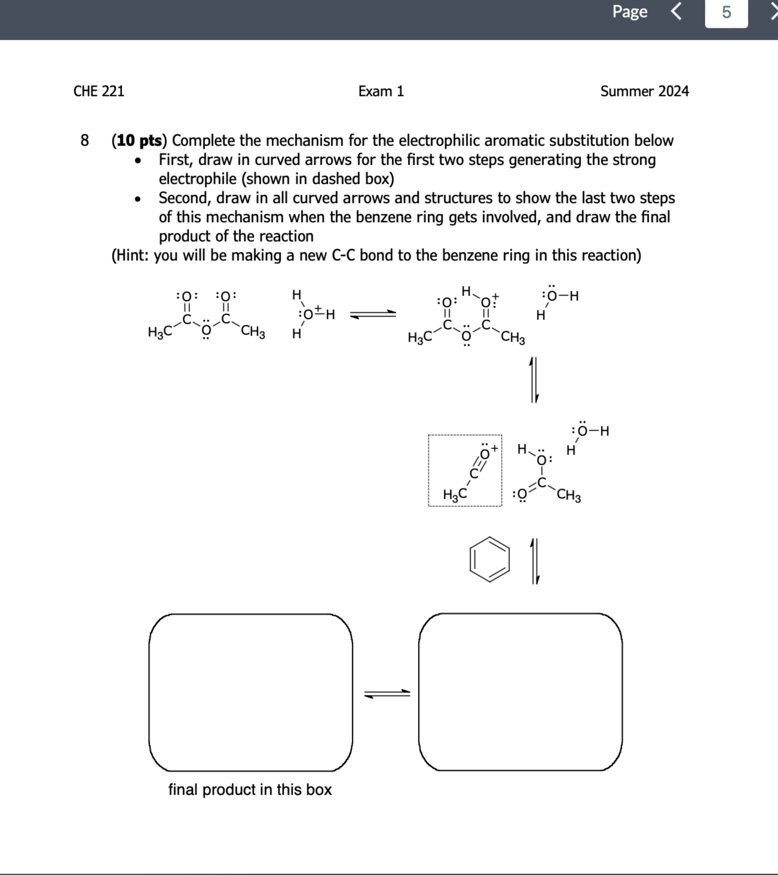 Solved 8 (10 ﻿pts) ﻿Complete the mechanism for the | Chegg.com