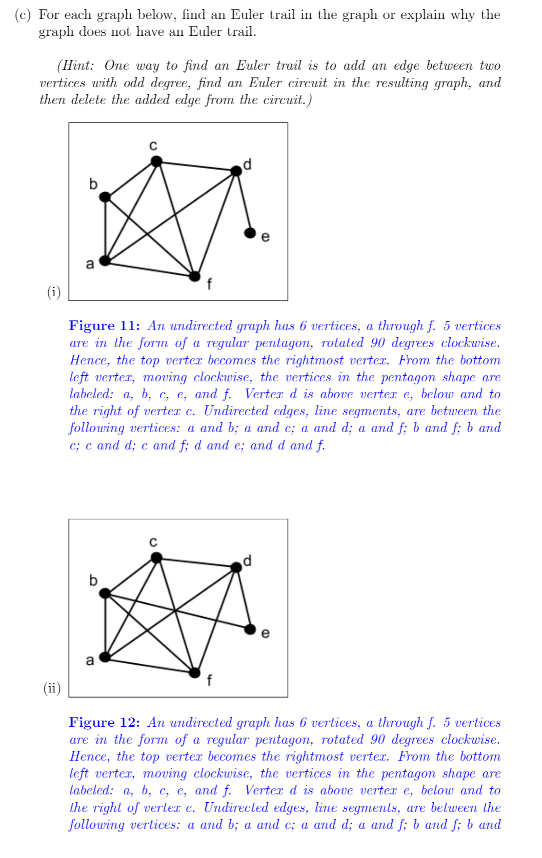 Solved PROBLEM 4 For parts (a) and (b) below, find an Euler | Chegg.com
