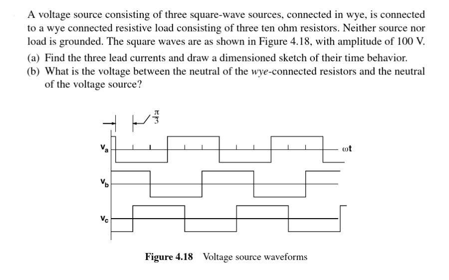 Solved A voltage source consisting of three square-wave | Chegg.com
