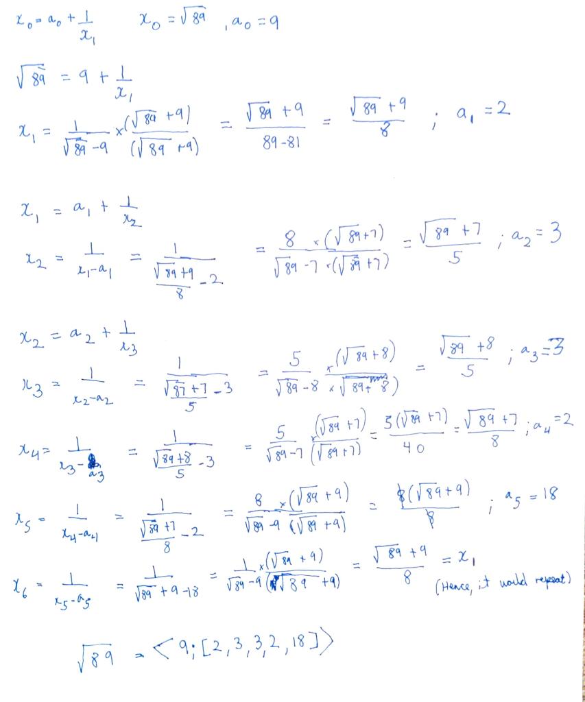 Solved 6. Solving Pell's equations with Continued Fractions | Chegg.com