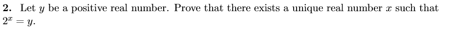 Solved 2. Let y be a positive real number. Prove that there | Chegg.com