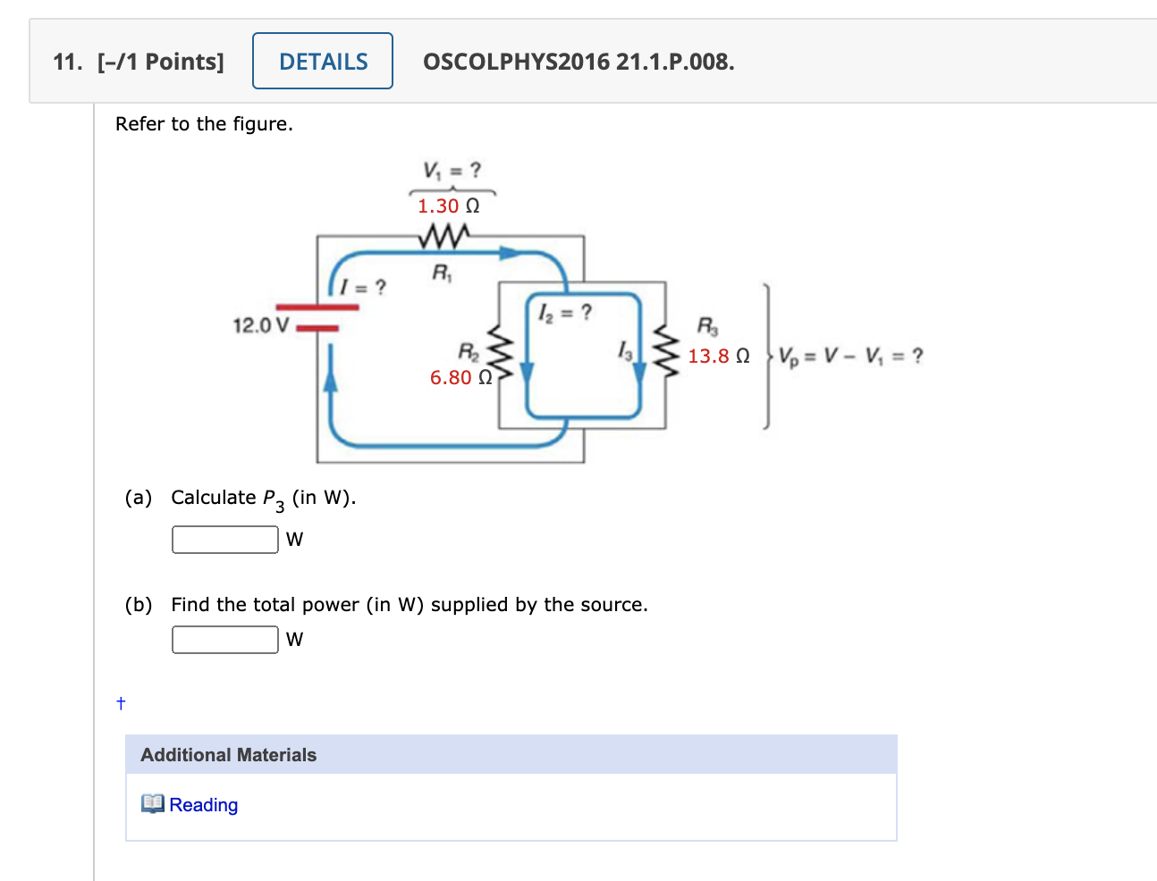 Solved 11. [-/1 Points] DETAILS OSCOLPHYS2016 21.1.P.008. | Chegg.com