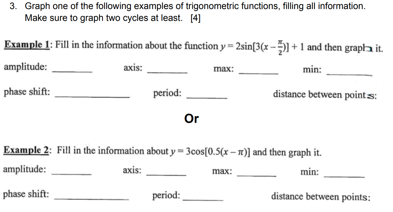 Solved 3. Graph one of the following examples of | Chegg.com