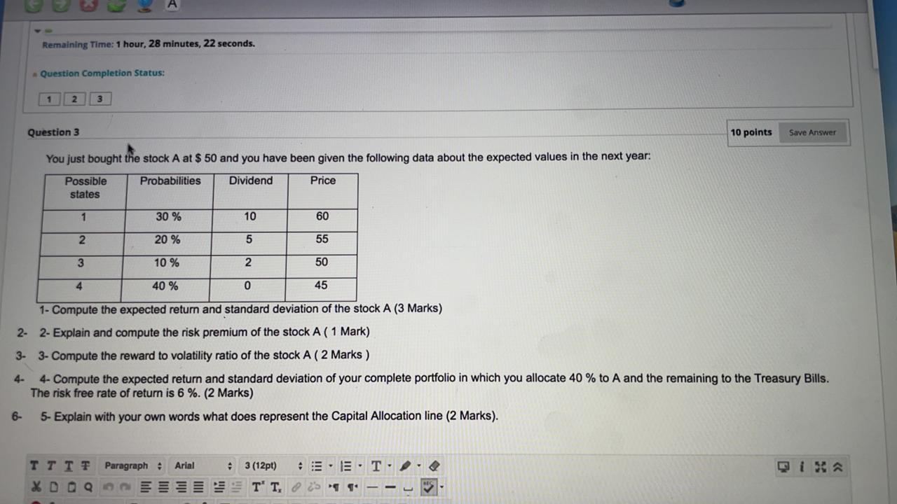 Solved Remaining Time: 1 hour, 28 minutes, 22 seconds. | Chegg.com