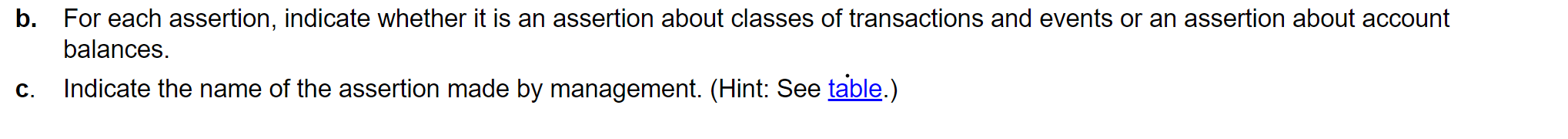 b. For each assertion, indicate whether it is an | Chegg.com