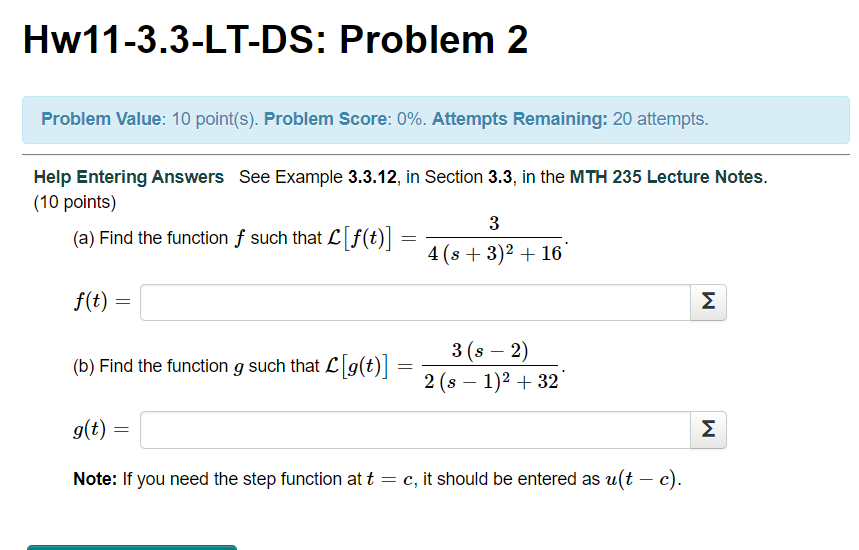 Solved Hw11-3.3-LT-DS: Problem 2 Problem Value: 10 point(s). | Chegg.com