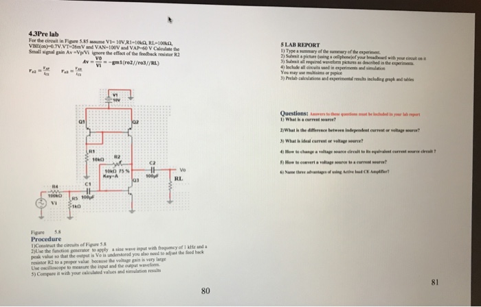 Solved Experiment 5: Widlar& simple Current Sources and | Chegg.com