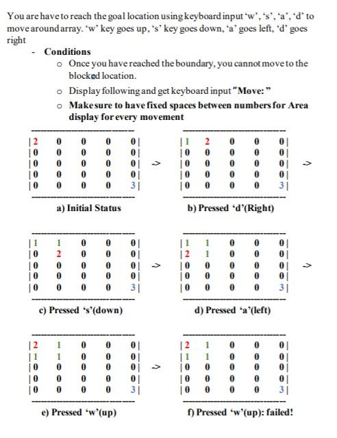 Solved Create A Maze Using A 5x5 Two Dimensional Array 