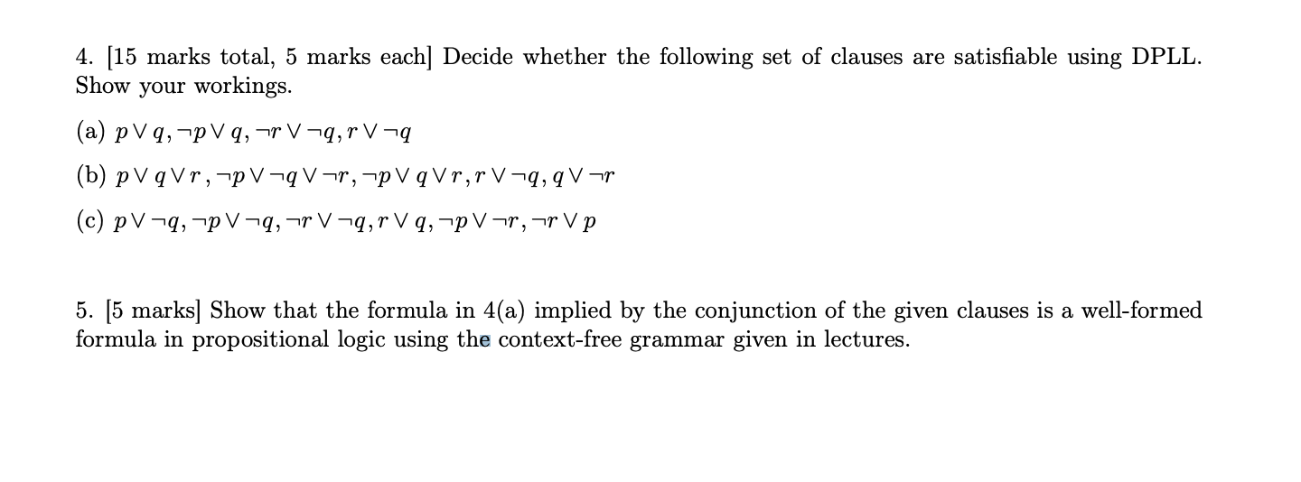 Solved 4 15 Marks Total 5 Marks Each Decide Whether The 
