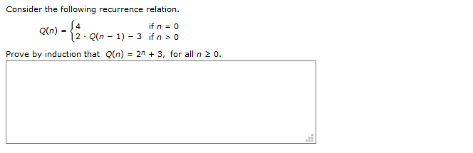 Solved Consider the following recurrence relation. if n = 0 | Chegg.com