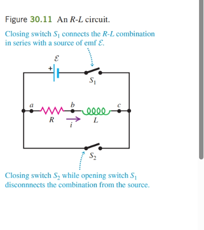 Solved Figure 30.11 An R−L circuit. Closing switch S1 | Chegg.com