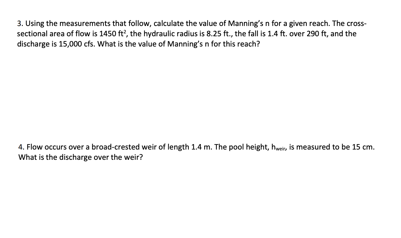 Solved 3. Using the measurements that follow, calculate the | Chegg.com