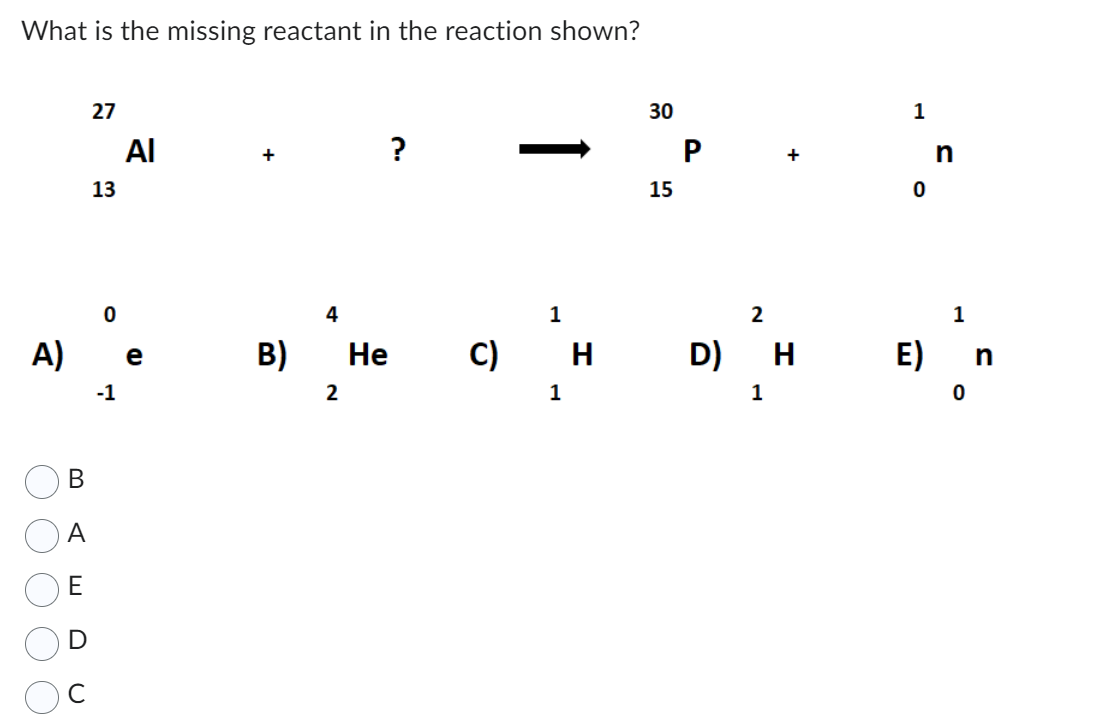 Solved What is the missing reactant in the reaction shown? | Chegg.com