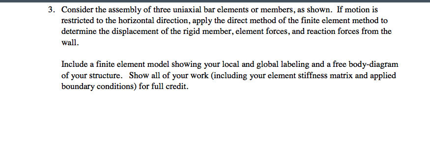 Solved 3. Consider the assembly of three uniaxial bar | Chegg.com
