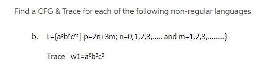 Solved Find a CFG \& Trace for each of the following | Chegg.com