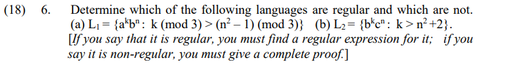 Determine which of the following languages are | Chegg.com