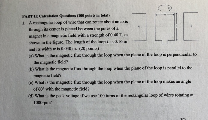 Solved PART II: Calculation Questions (100 points in total) | Chegg.com