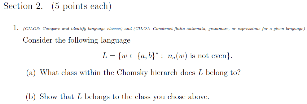 Solved Section 2. (5 points each) 1. (CILO3: Compare and | Chegg.com