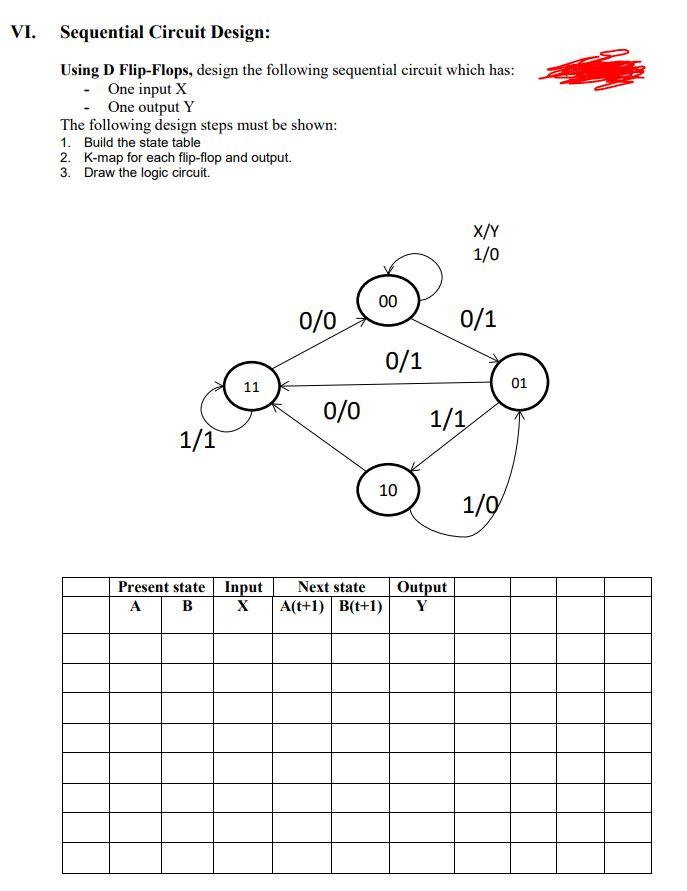 Solved Vi Sequential Circuit Design Using D Flip Flops 
