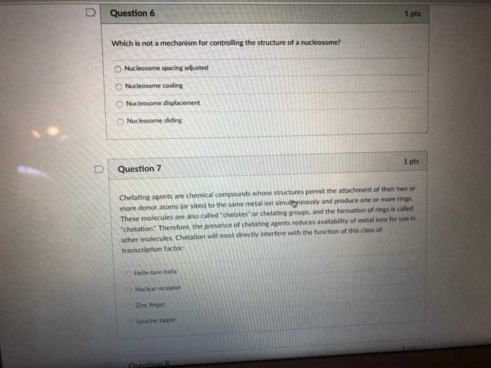 Solved D | Question 6 1 pts Which is not a mechanism for | Chegg.com