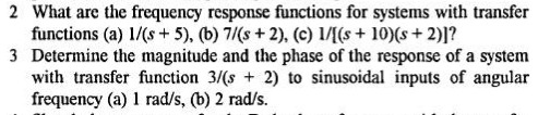 Solved 2 What are the frequency response functions for | Chegg.com