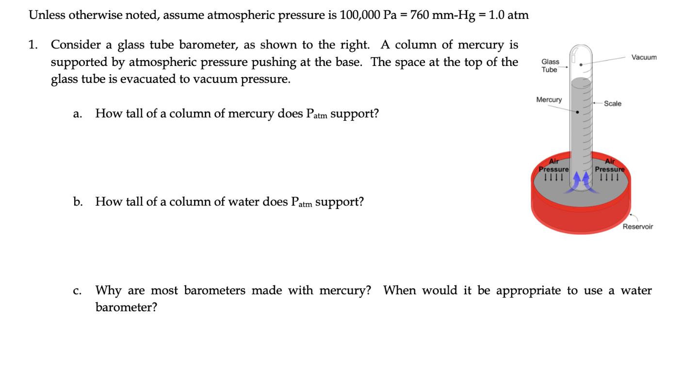 Solved Jnless otherwise noted, assume atmospheric pressure | Chegg.com