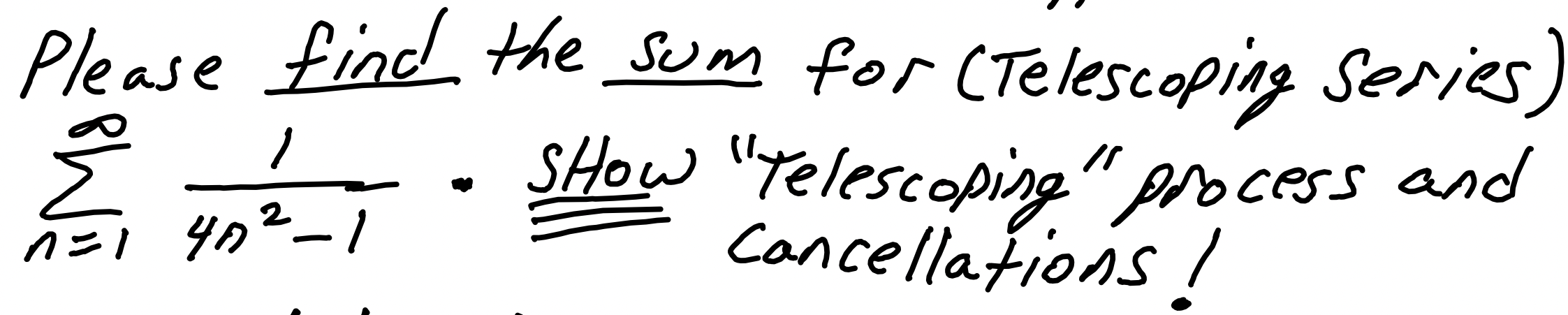 Solved Please find the sum for (Telescoping Series) SHow | Chegg.com
