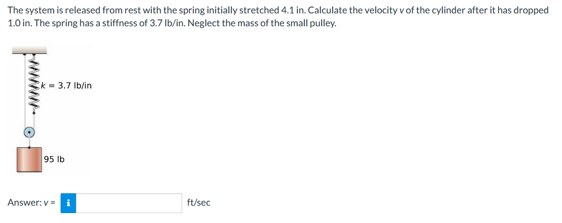Solved The system is released from rest with the spring | Chegg.com
