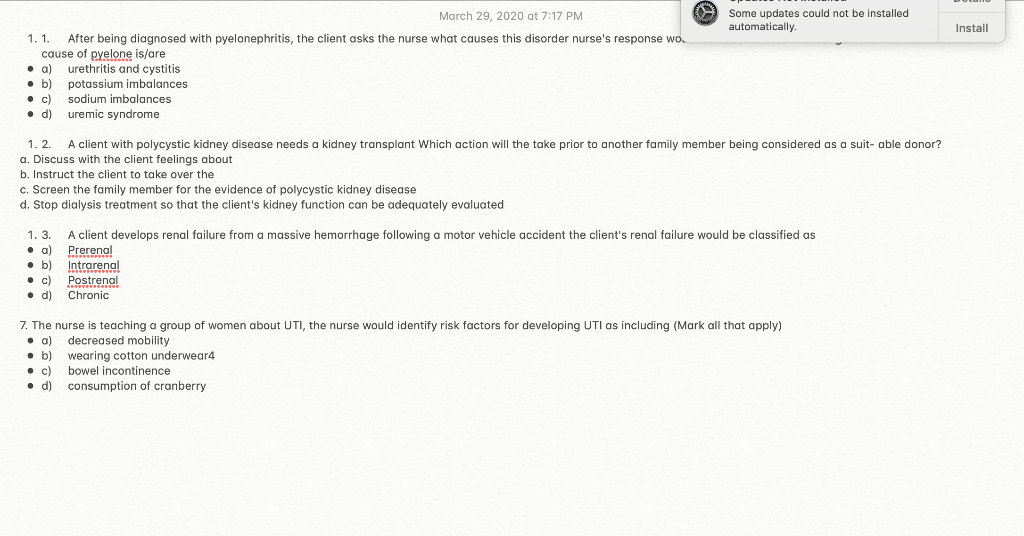 Solved Some updates could not be installed automatically. | Chegg.com