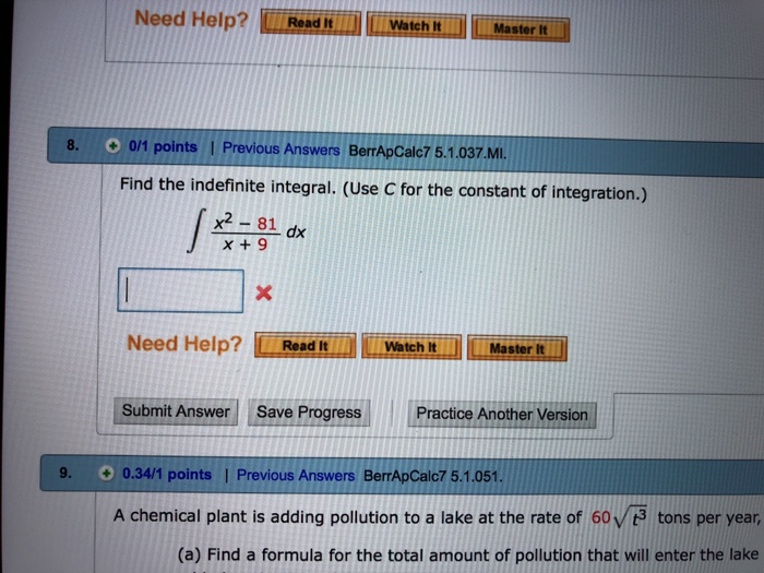 Solved Need Help? ill ReadNilL IatchMaster Watch It Master | Chegg.com Solved Need Help? ill ReadNilL IatchMaster Watch It Master | Chegg.com