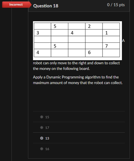 Solved robot can only move to the right and down to collect | Chegg.com