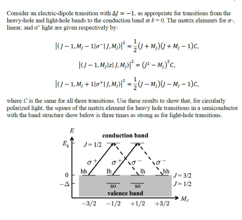 Consider an electric-dipole transition with ΔJ=−1, as | Chegg.com