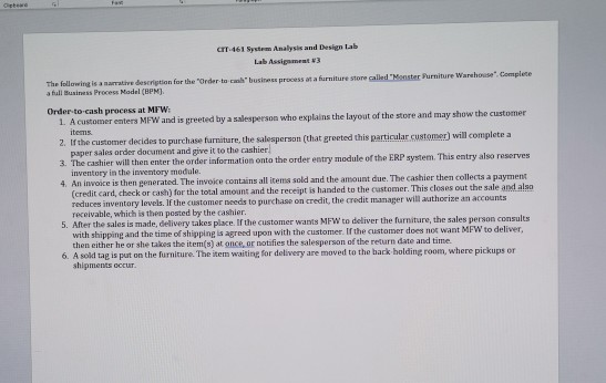 Solved crr 461 System Analysis and Design Lab Lab Assigoment | Chegg.com