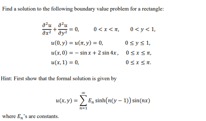 Solved Find a solution to the following boundary value | Chegg.com