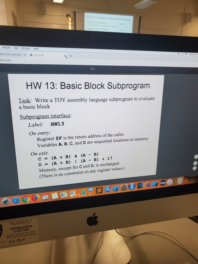 People Tab Window Help asic block subprogram EN 13 | Chegg.com